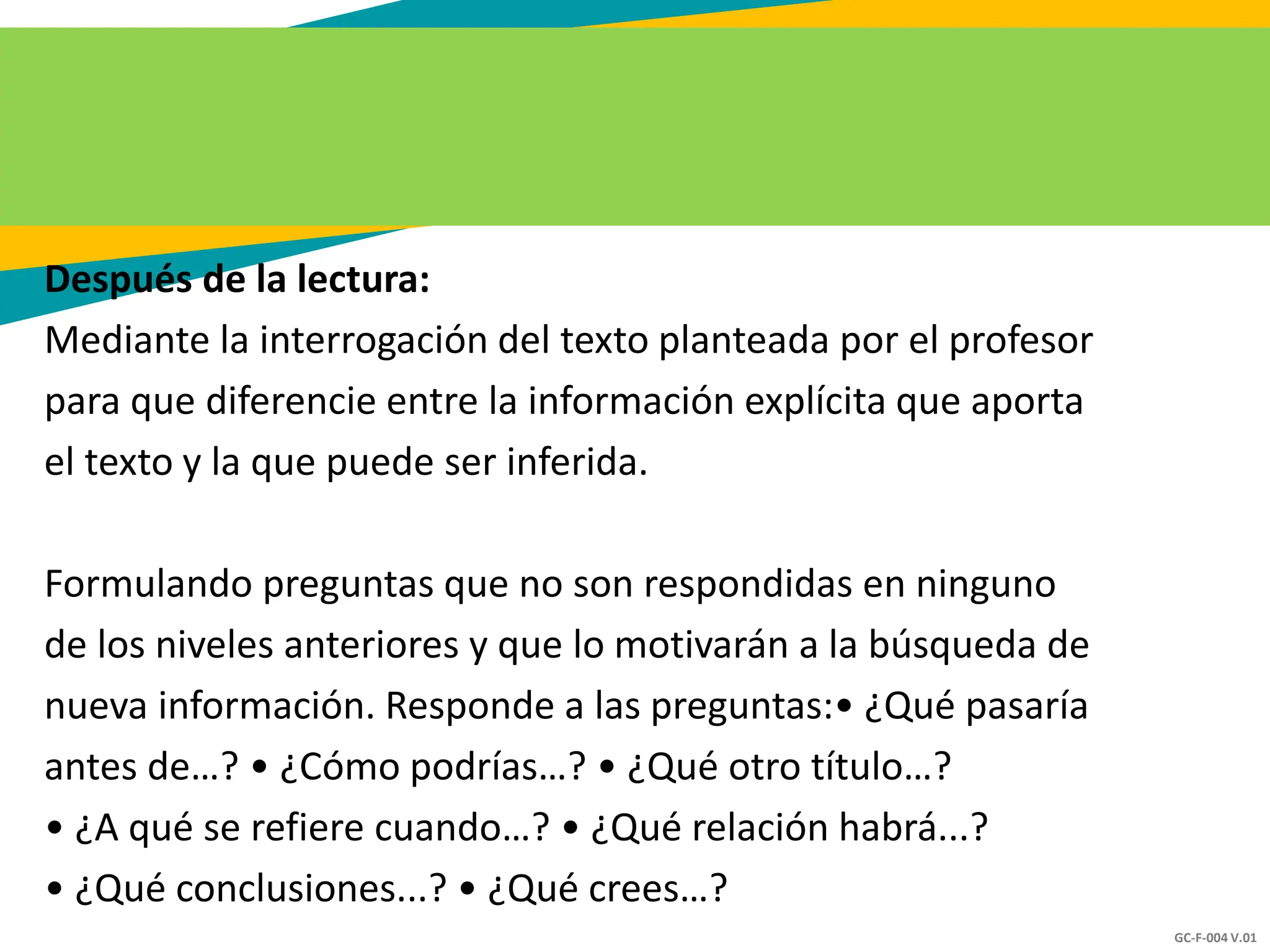 Niveles de comprensión lectora - lectura crítica | PPT