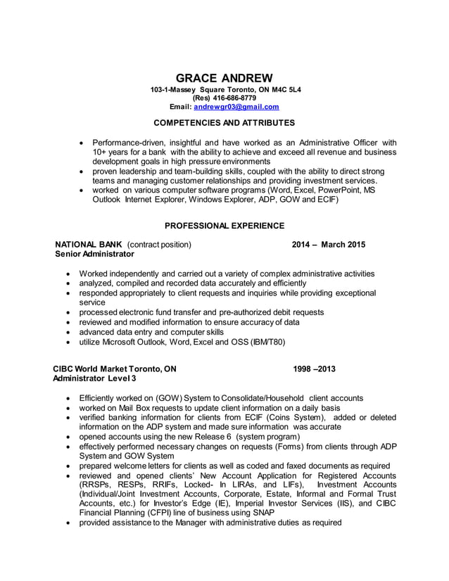 grace resume 2015 | DOCX