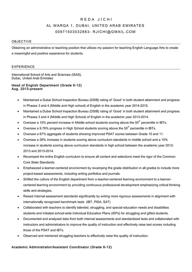 Reda Jichi CV (Recent) | PDF