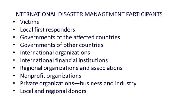 International disaster management | PDF