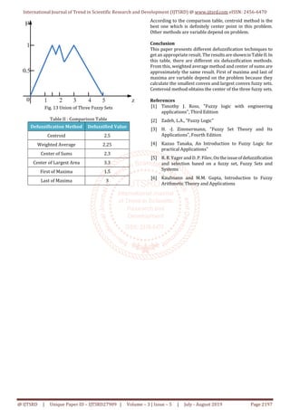 Comparison of Defuzzification Methods from a Real World Problem | PDF