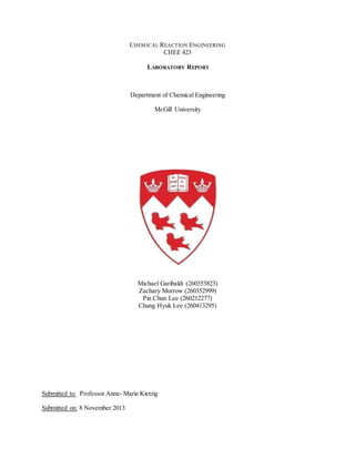 Chemical Reaction Engineering Lab v3.0 | DOCX | Chemistry | Science