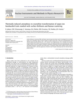 Thermally induced amorphous to crystalline transformation of argon ion ...