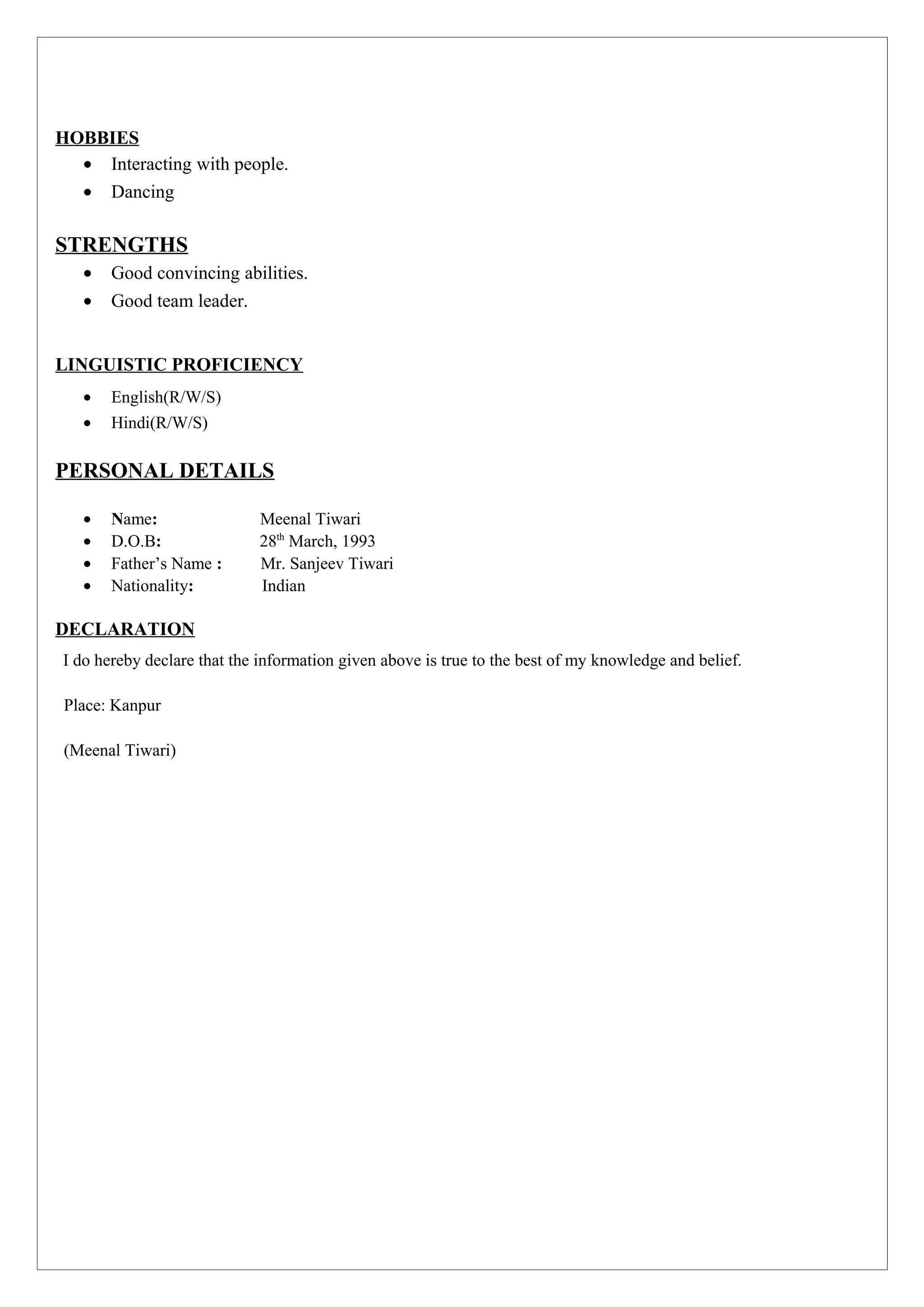 meenal new resume 1 | DOC