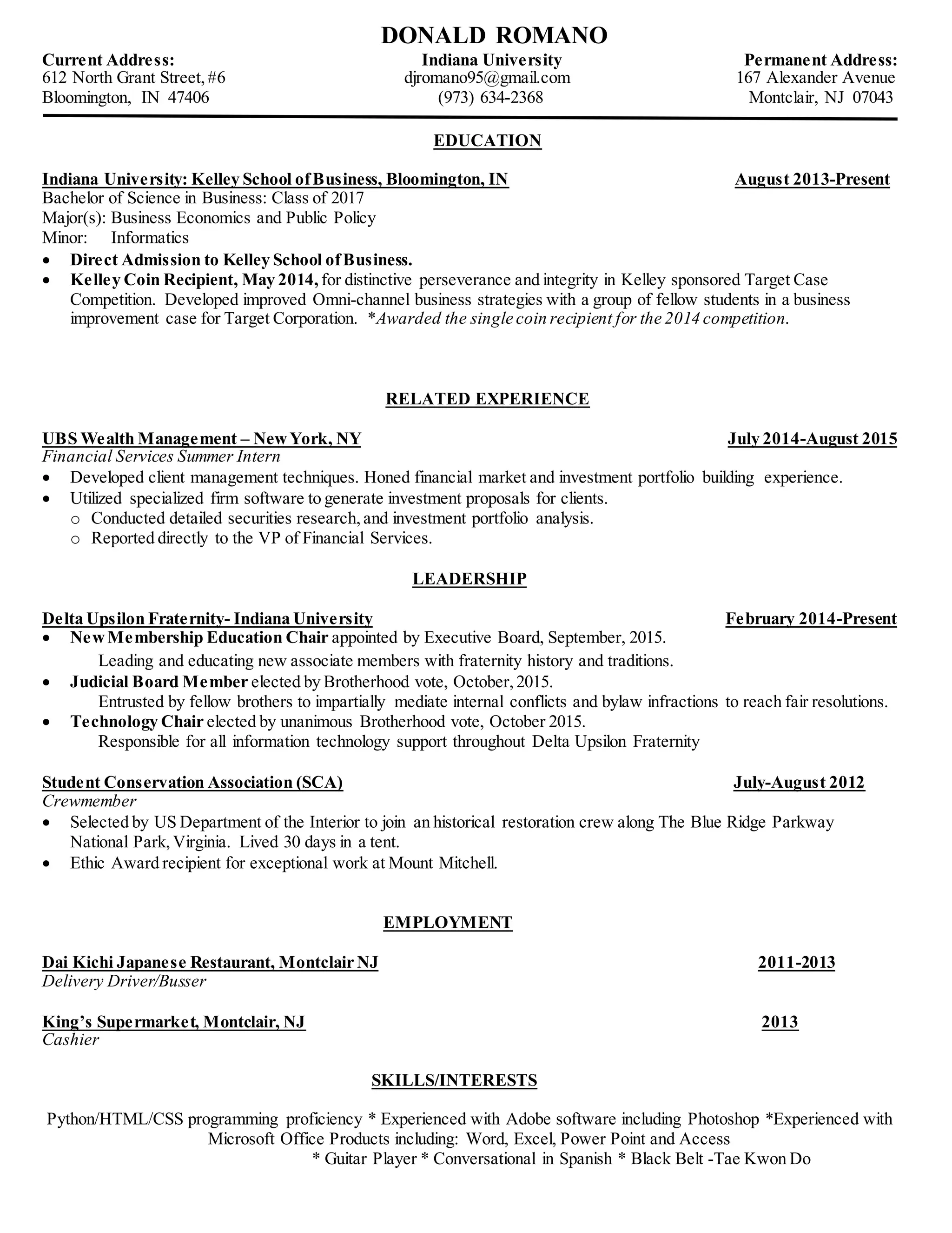 Donald J Romano- Resume(2) | DOCX | Business Administration | Business