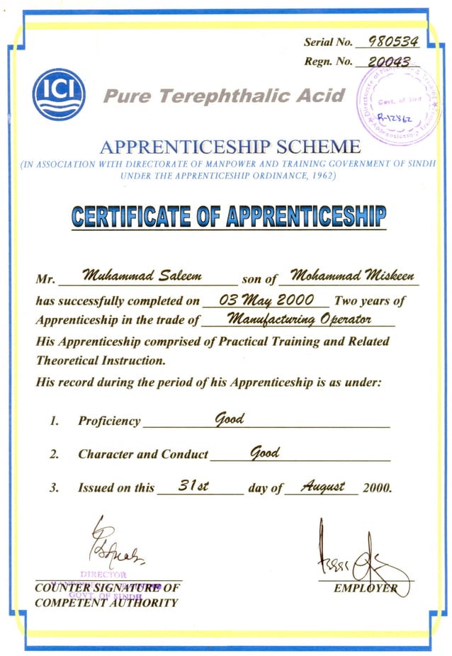 APPRENTICESHIP DIPLOMA | PDF