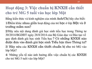 Giáo Dục Kỹ Năng Xã Hội Cần Thiết Để Chuẩn Bị Cho Trẻ Mẫu Giáo 5 Tuổi Vào Lớp Một | PPT