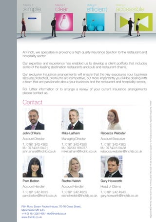 Hospitality Contacts Flyer | PDF | Insurance | Personal Finance