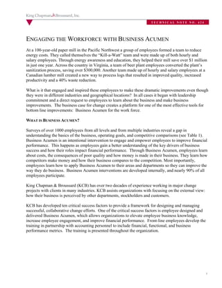 Engaging The Workforce W Business Acumen | PDF