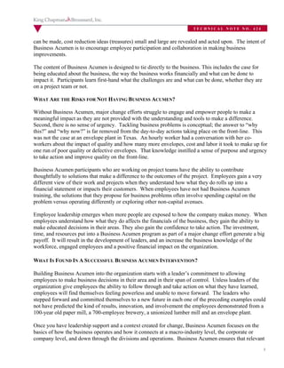 Engaging The Workforce W Business Acumen | PDF