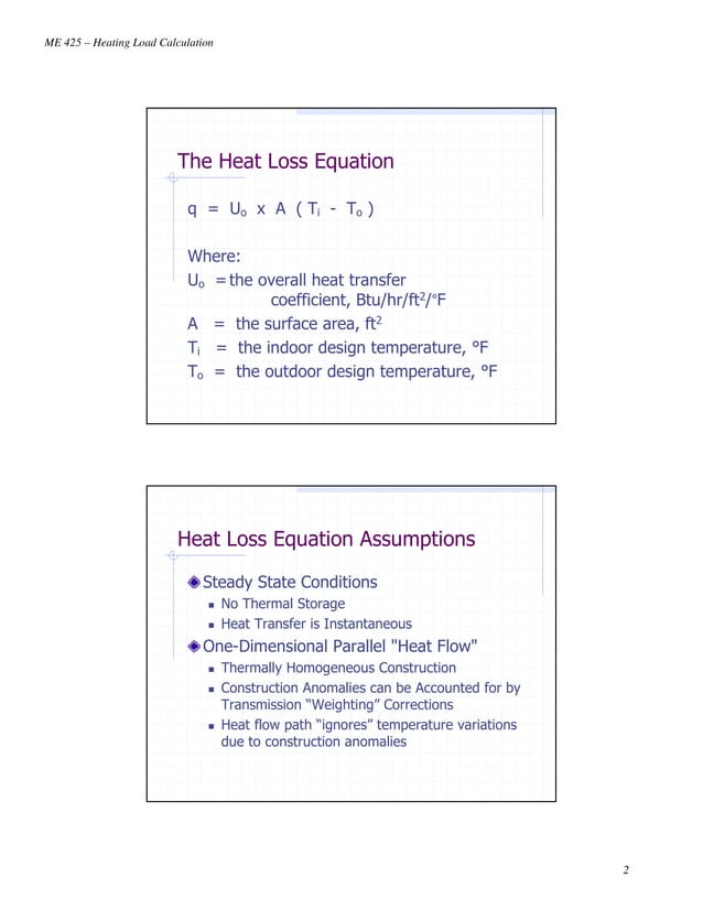 Heat Load Calculation