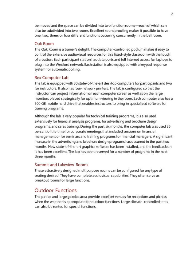 Left Bound Report with an Informational Table | DOCX | Hotel Properties ...