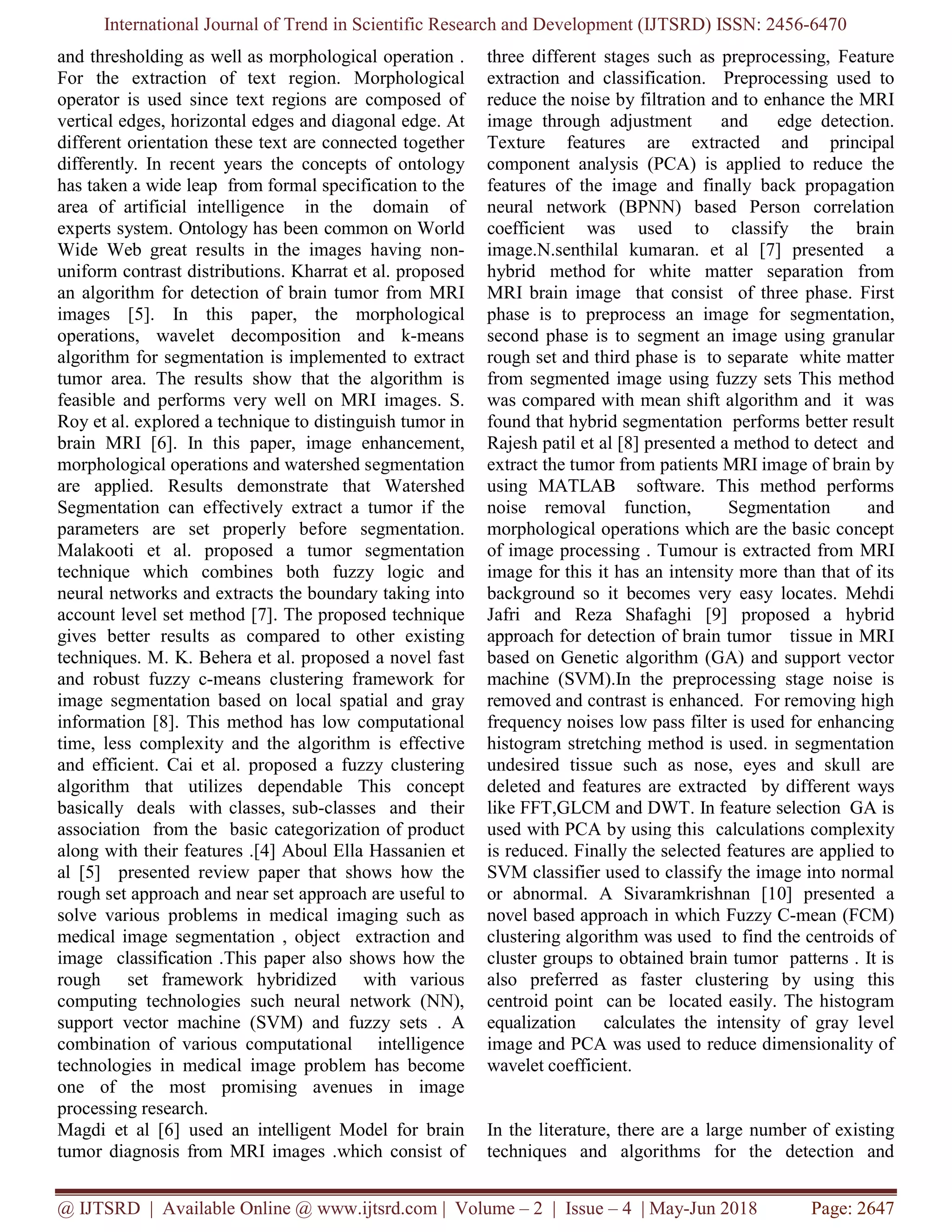 Implementation Of Brain Tumor Extraction Application From Mri Image Pdf