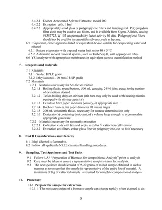 Determination of Extractives in Biomass | PDF