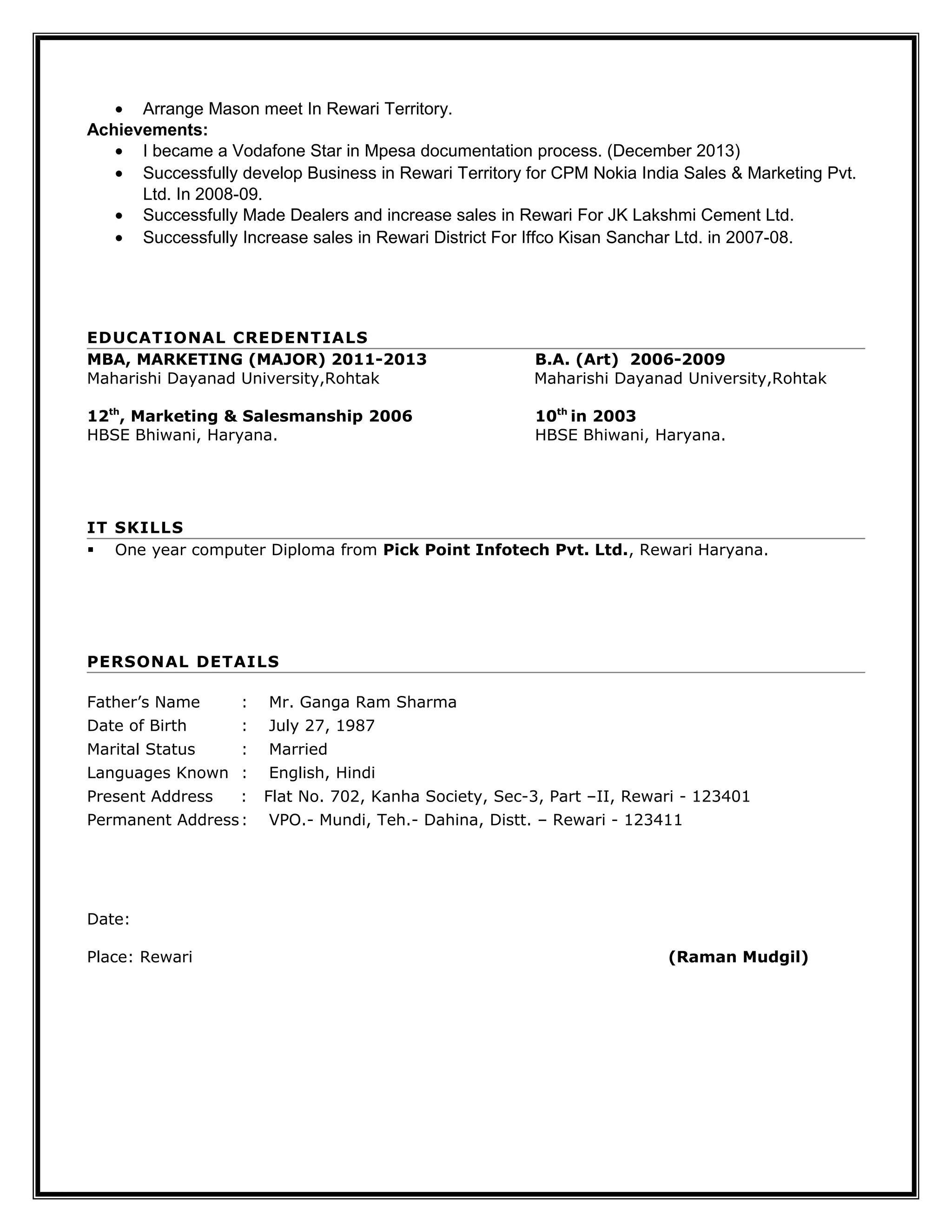 Raman Resume | DOC