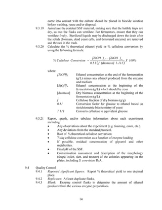 Lignocellulose Biomass- Hydrolysis & Fermentation Lab Protocols | PDF