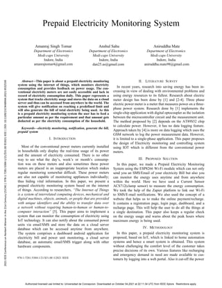 Prepaid Electricity Monitoring System 1st Edition Amanraj Singh Tomar ...