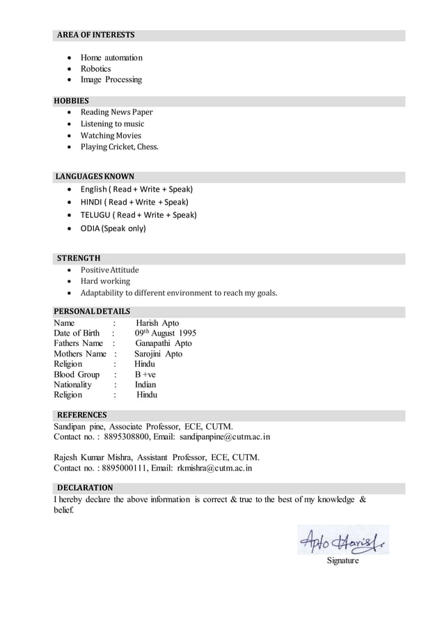 CV harish Original - Copy | PDF