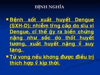 Bài giảng BỆNH SỐT XUẤT HUYẾT DENGUE | PDF