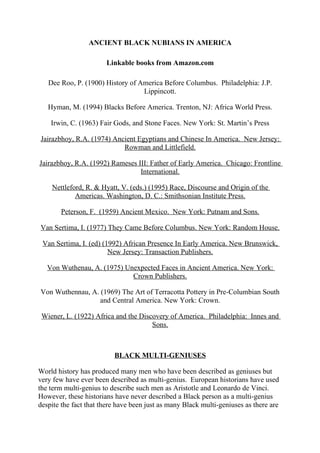 Black Geniuses In History