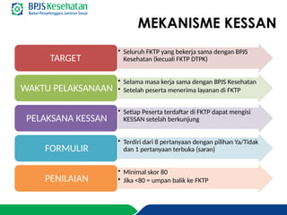 Sosialisasi KESSAN BPJS Kesehatan di FKTP | PPTX