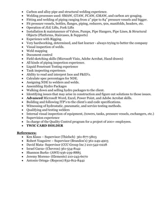Alex Guerra CWI API 570 Resume | PDF