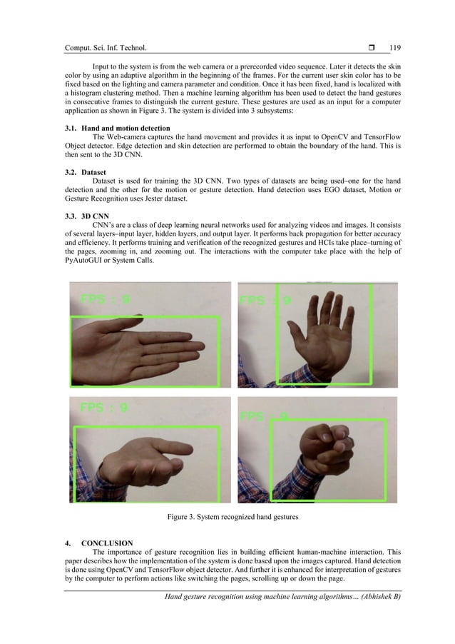 Hand gesture recognition using machine learning algorithms | PDF | Computing | Technology ...