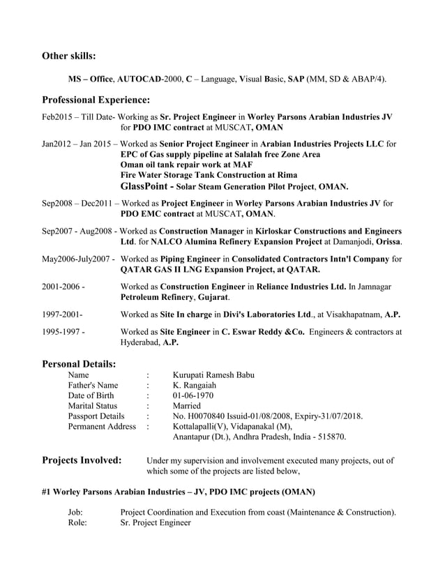 RAMESH_Resume | PDF