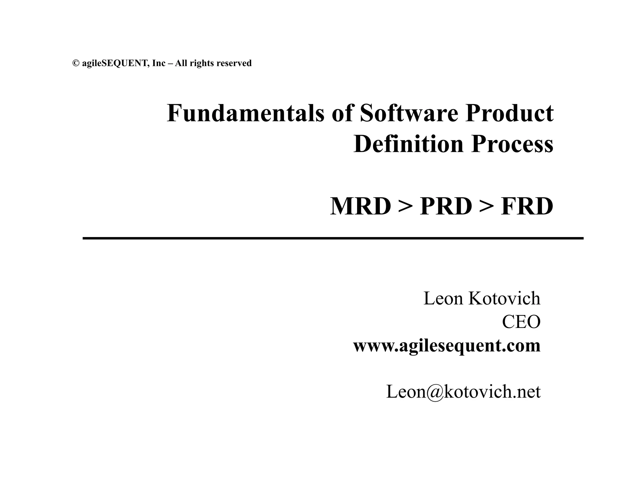 Fundamentals of Product Definition Process - MRD PRD FRD | PDF