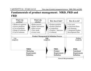 Fundamentals of Product Definition Process - MRD PRD FRD | PDF