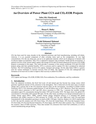 An Overview of Power Plant CCS and CO2-EOR Projects | PDF