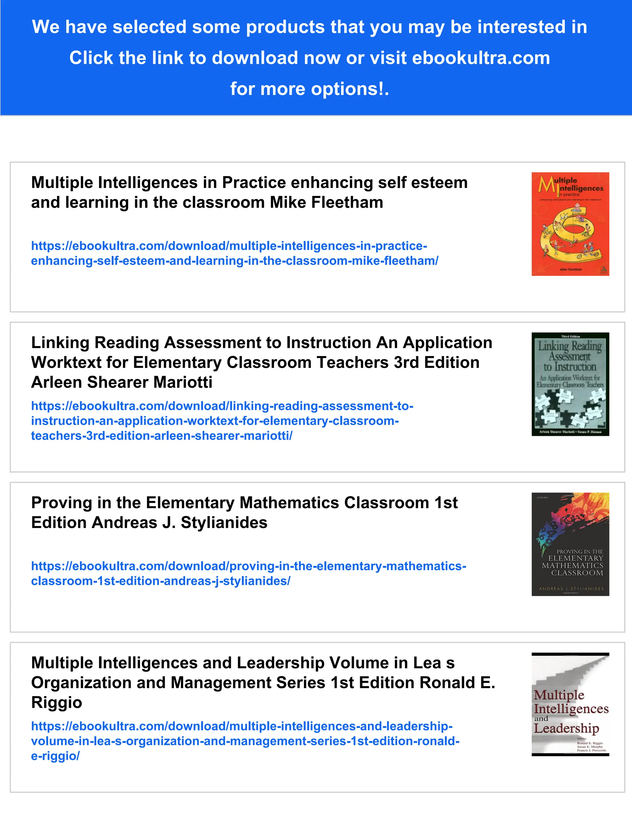 Multiple Intelligences in the Elementary Classroom A Teachers Toolkit ...