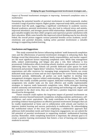 Bridging the gap: Examining parental involvement strategies and their impact on homework ...