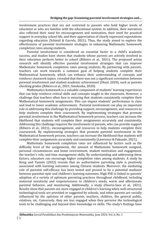 Bridging the gap: Examining parental involvement strategies and their ...