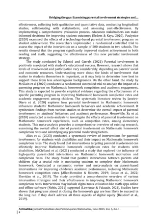 Bridging the gap: Examining parental involvement strategies and their impact on homework ...
