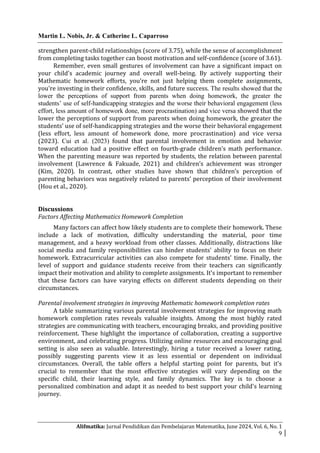 Bridging the gap: Examining parental involvement strategies and their impact on homework ...