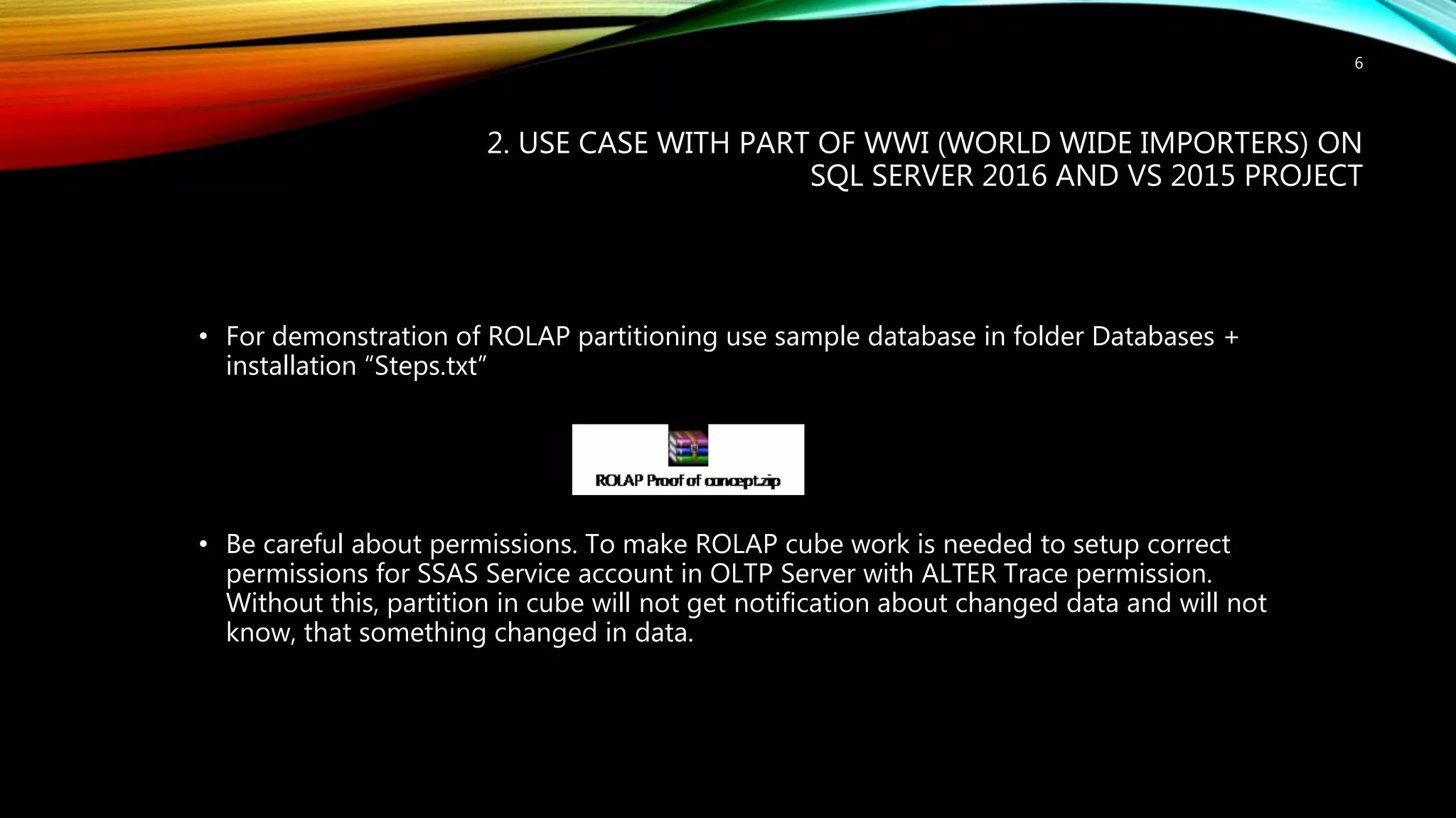 ROLAP partitioning in MS SQL Server 2016 | PPTX