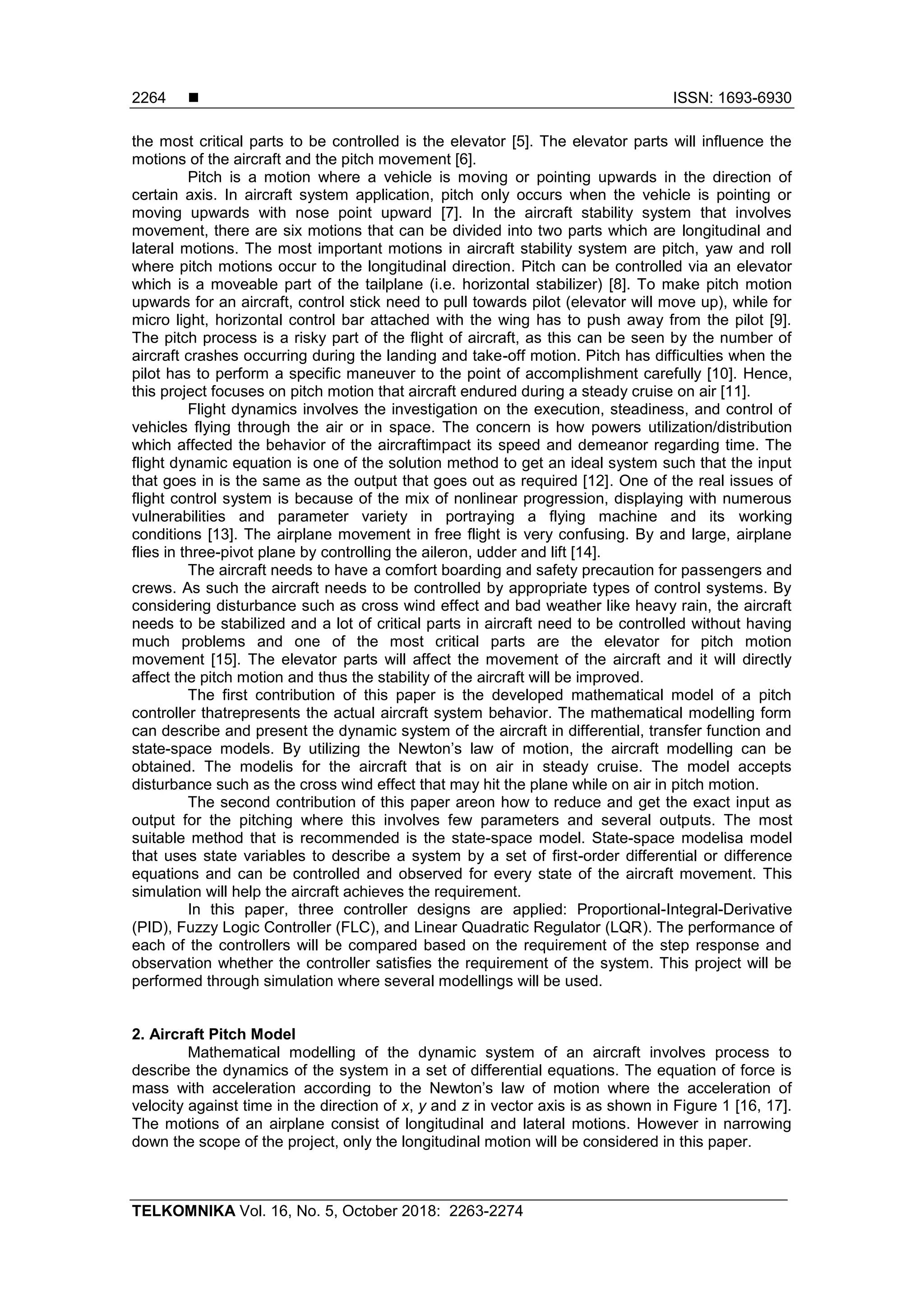 Improvement of Pitch Motion Control of an Aircraft Systems | PDF