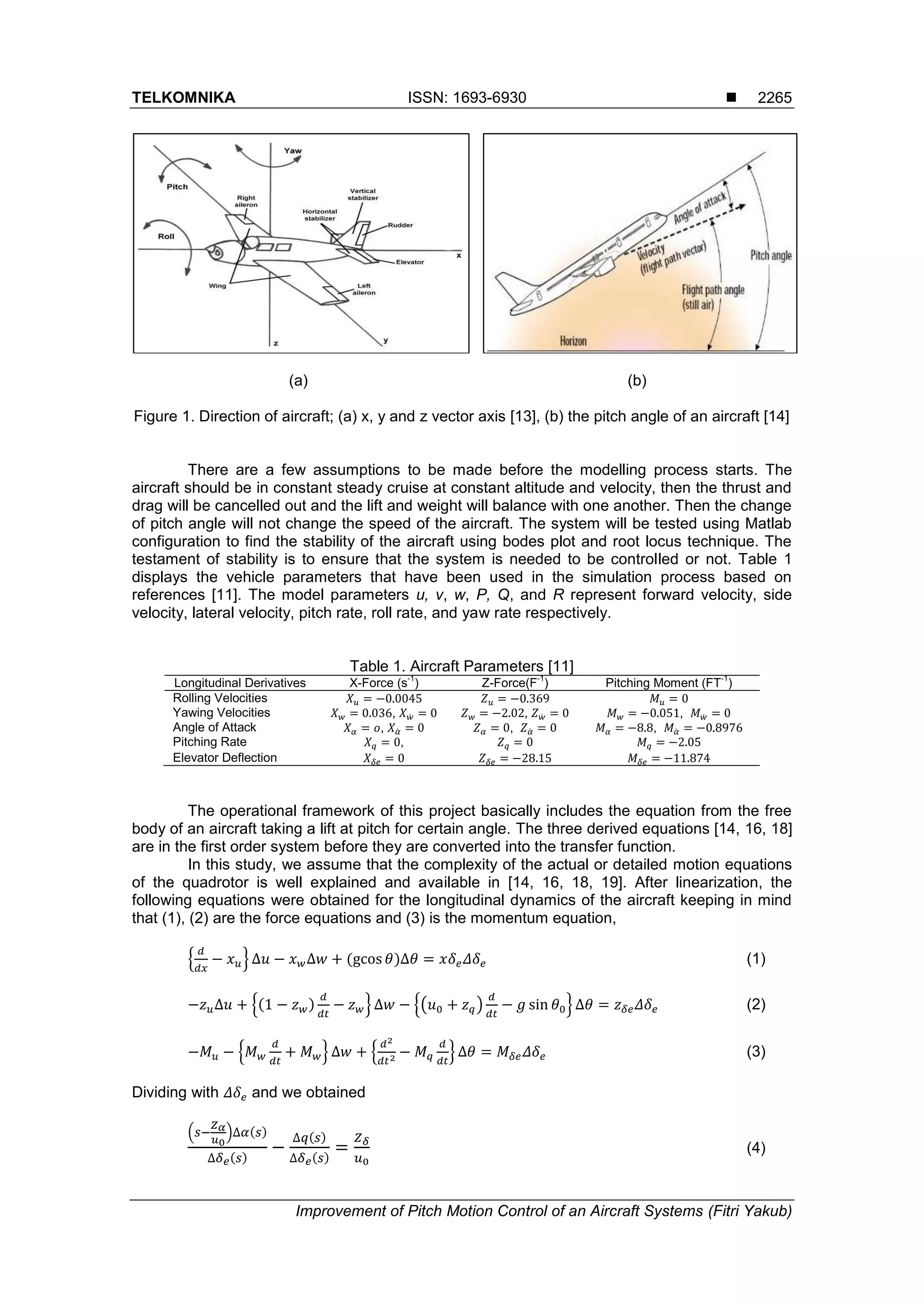 Improvement of Pitch Motion Control of an Aircraft Systems | PDF
