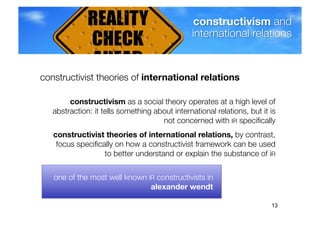 International Relations: Constructivism pt1 | PDF