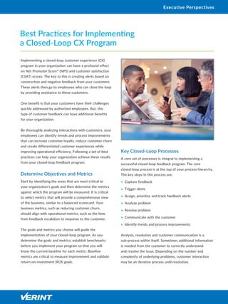 Executive Perspectives-Implementing Closed Loop CX Program | PDF