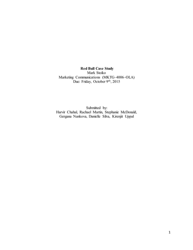 Red Bull Case Study Final | DOCX | Marketing and Advertising | Business