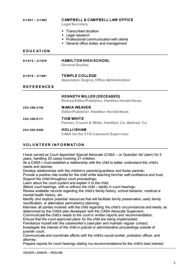 Ginger Lanmon Resume | PDF