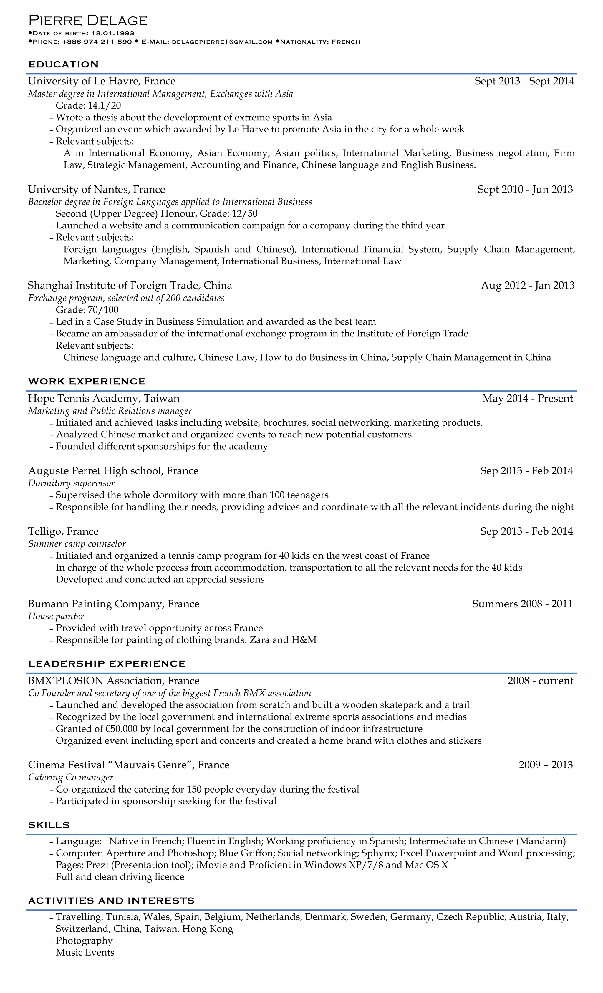 Pierre Delage CV ddd | PDF