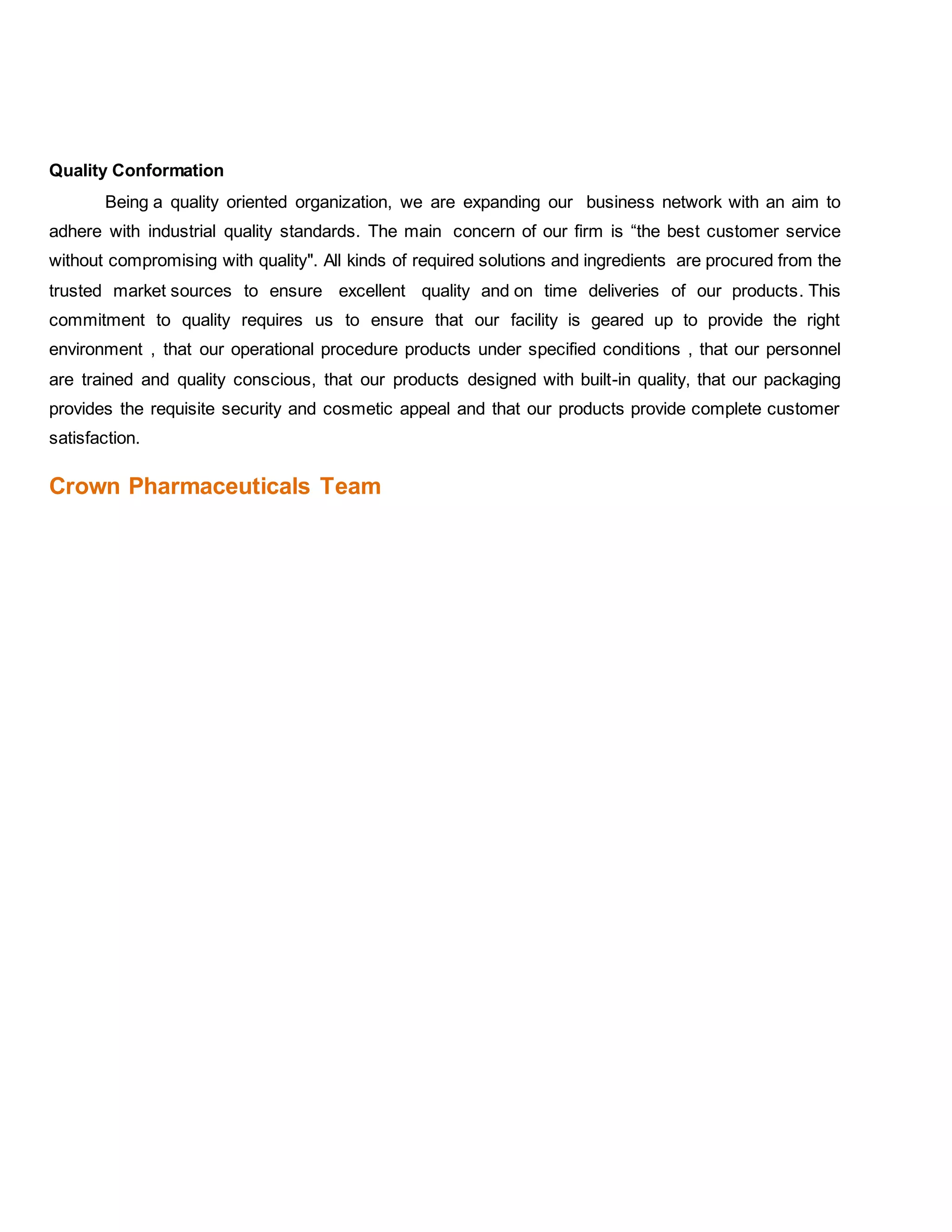 Crown Pharmaceuticals Profile | DOCX