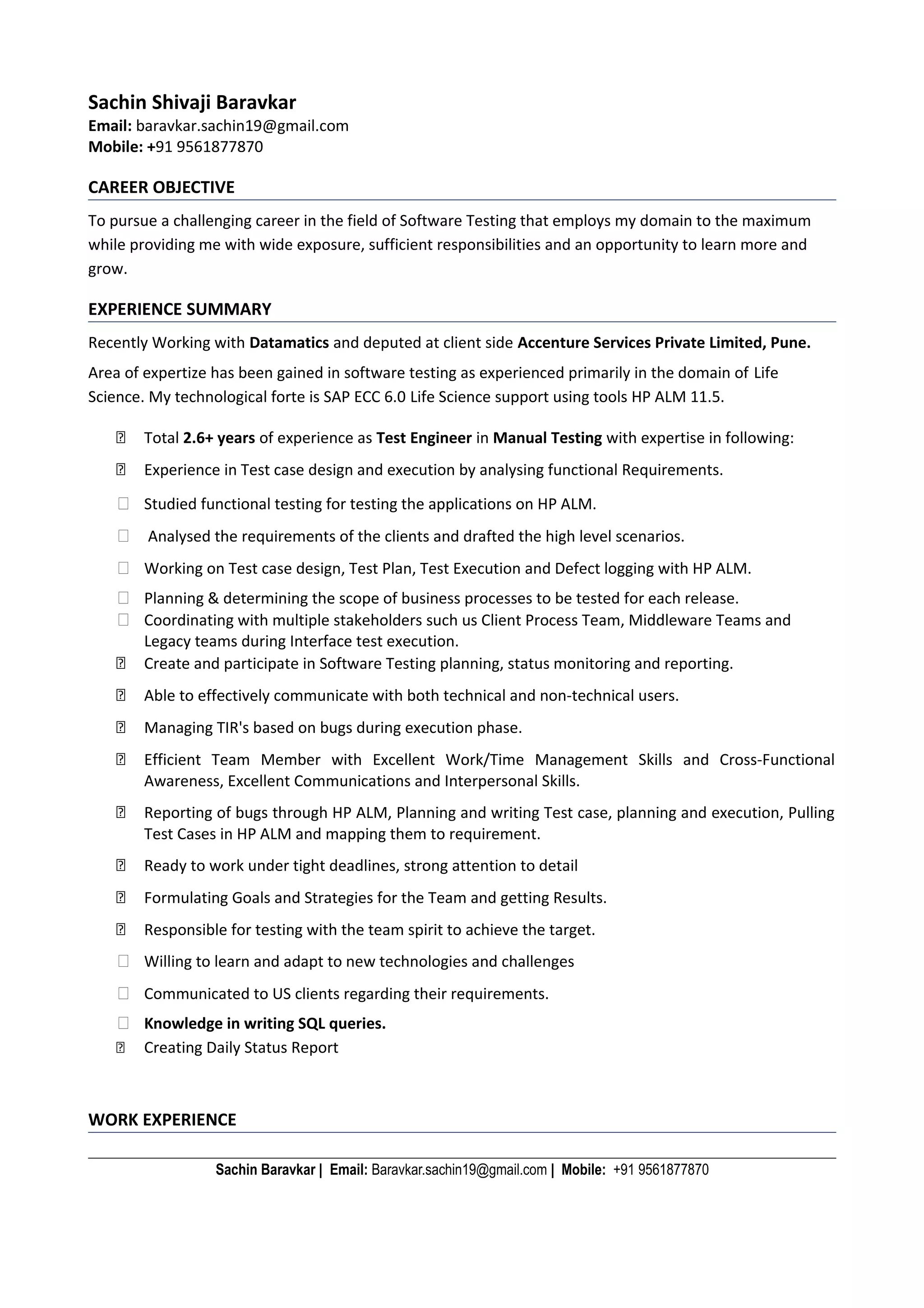 Sachin_Baravkar_Resume1 | PDF