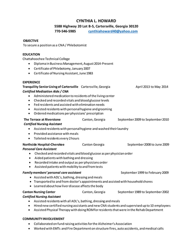 Cindy's Resume......revised | PDF