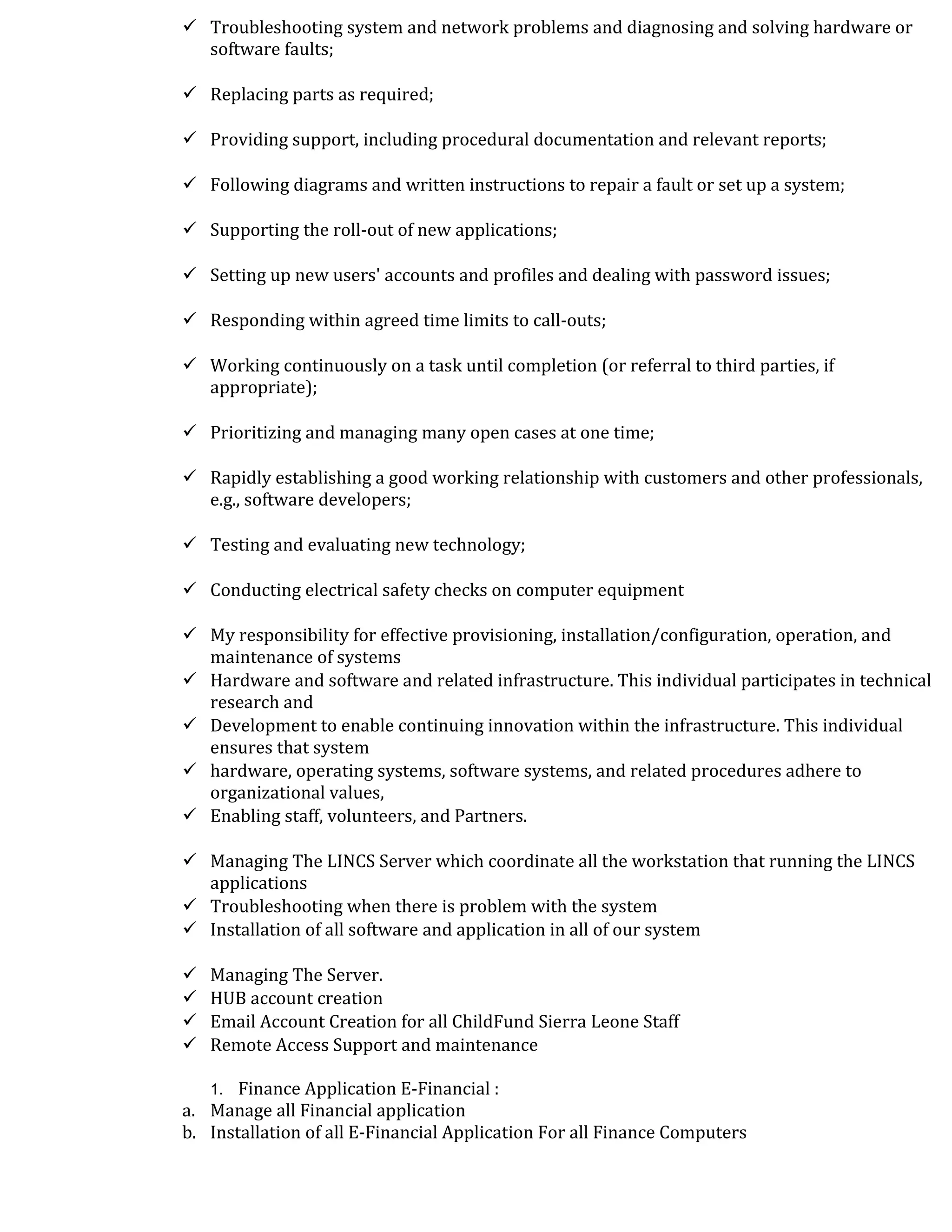 Mark CV | DOC | IT and Internet Support | Internet