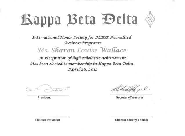 Kappa Beta Delta -- International Honor Society