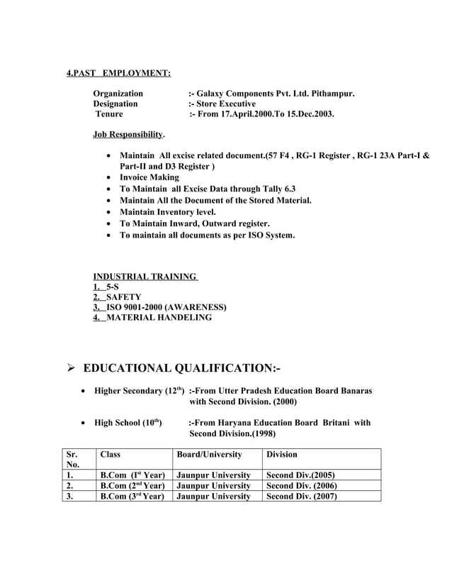 jitendra (Resume) | DOC | Business | Business and Finance